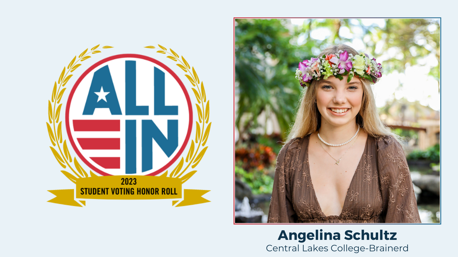 CLC student honored by ALL IN Campus Democracy Challenge - CLC News