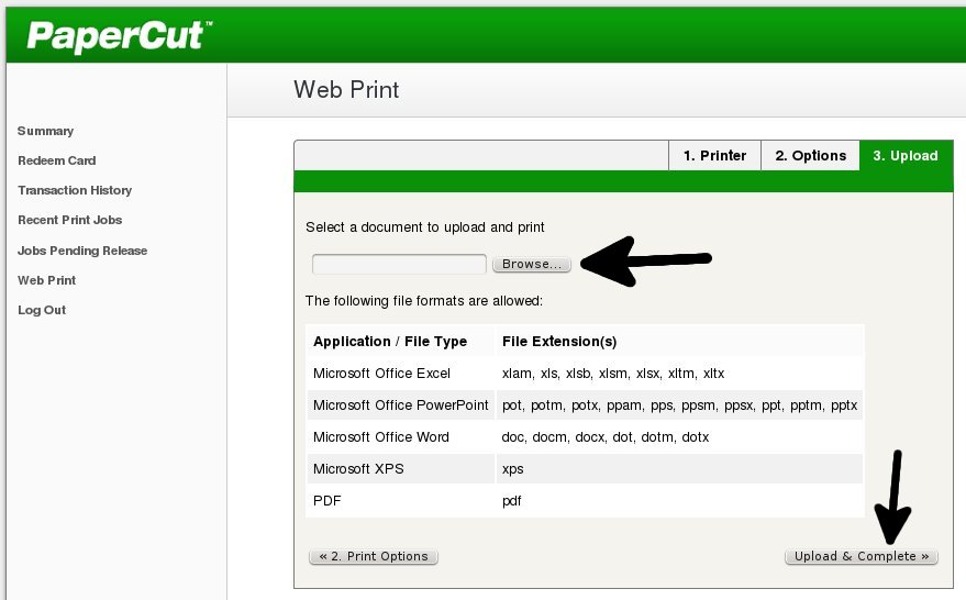 PaperCut Web Print Instructions - CLC Technology Support
